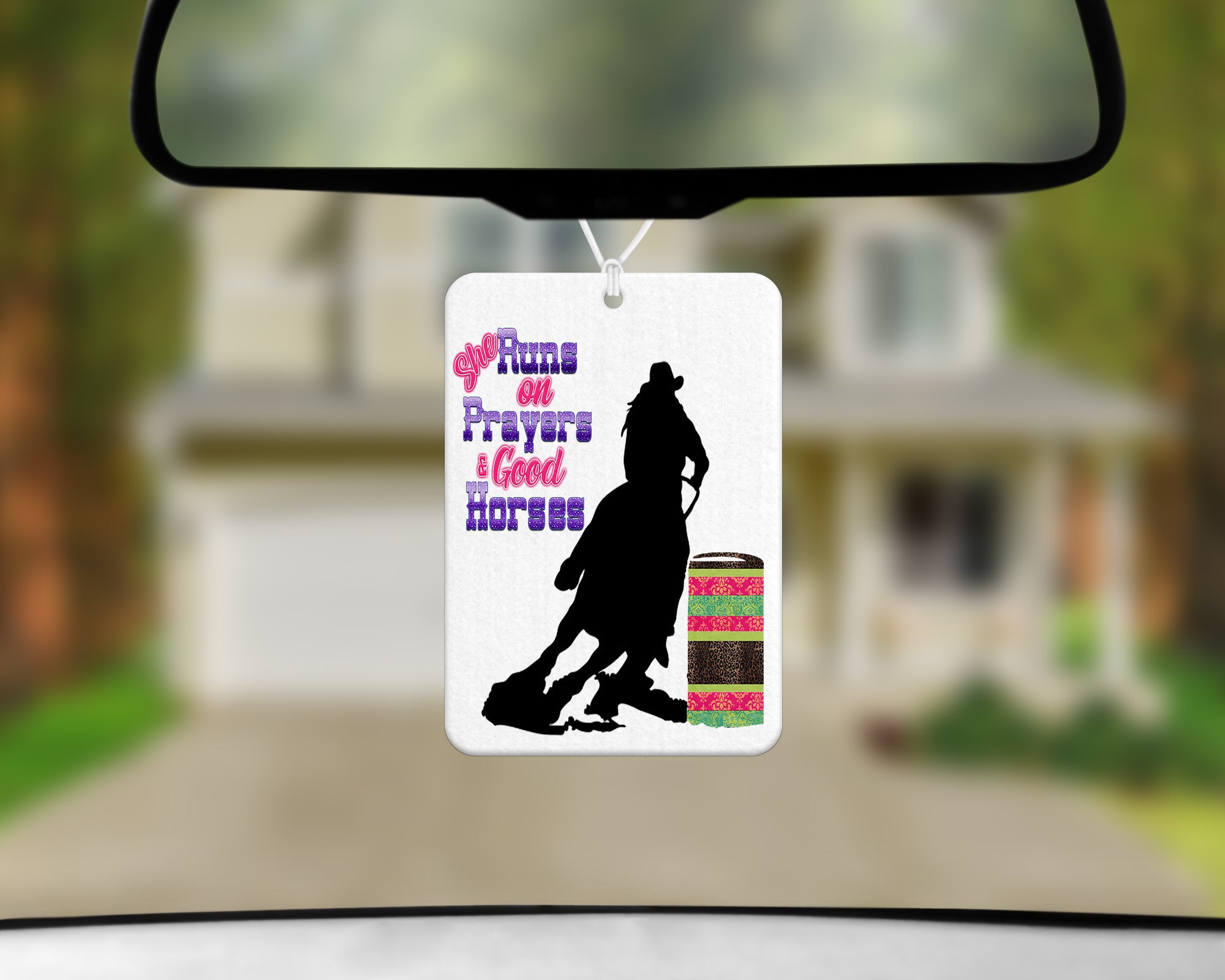 She Runs On Prayers And Good Horses Air Freshener – Grit Grace & Faith ...